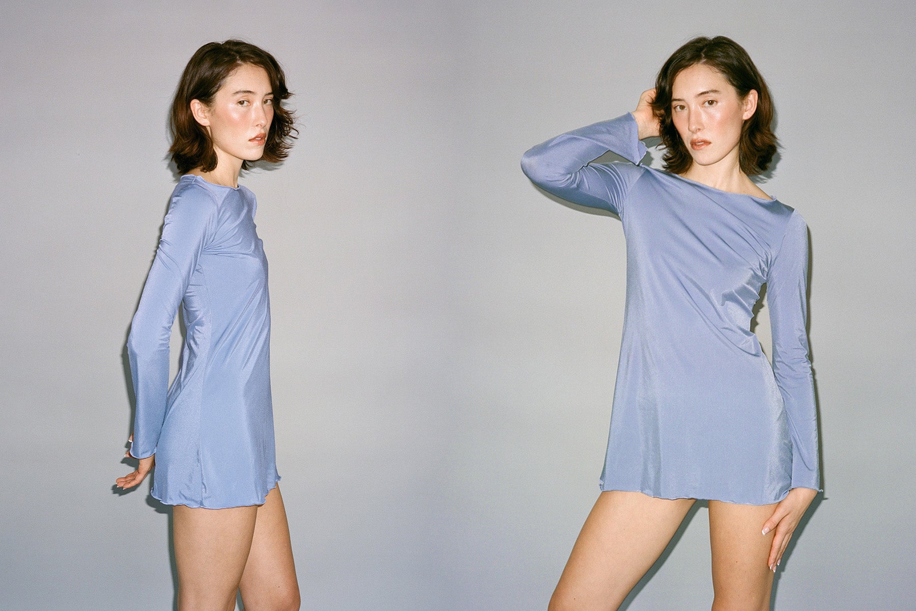 Metallic Knit Elektra Dress - Glacier | GIL RODRIGUEZ