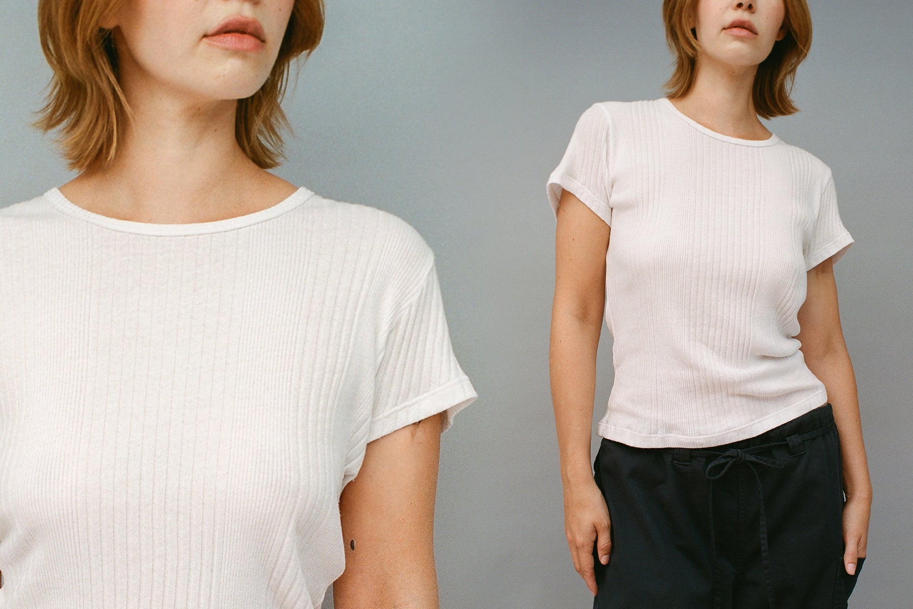 Variated Rib S/S Tee - White | GIL RODRIGUEZ